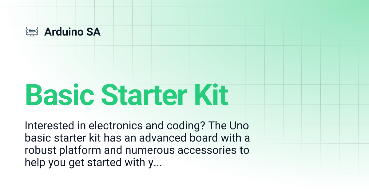 Basic Starter Kit | Arduino SA